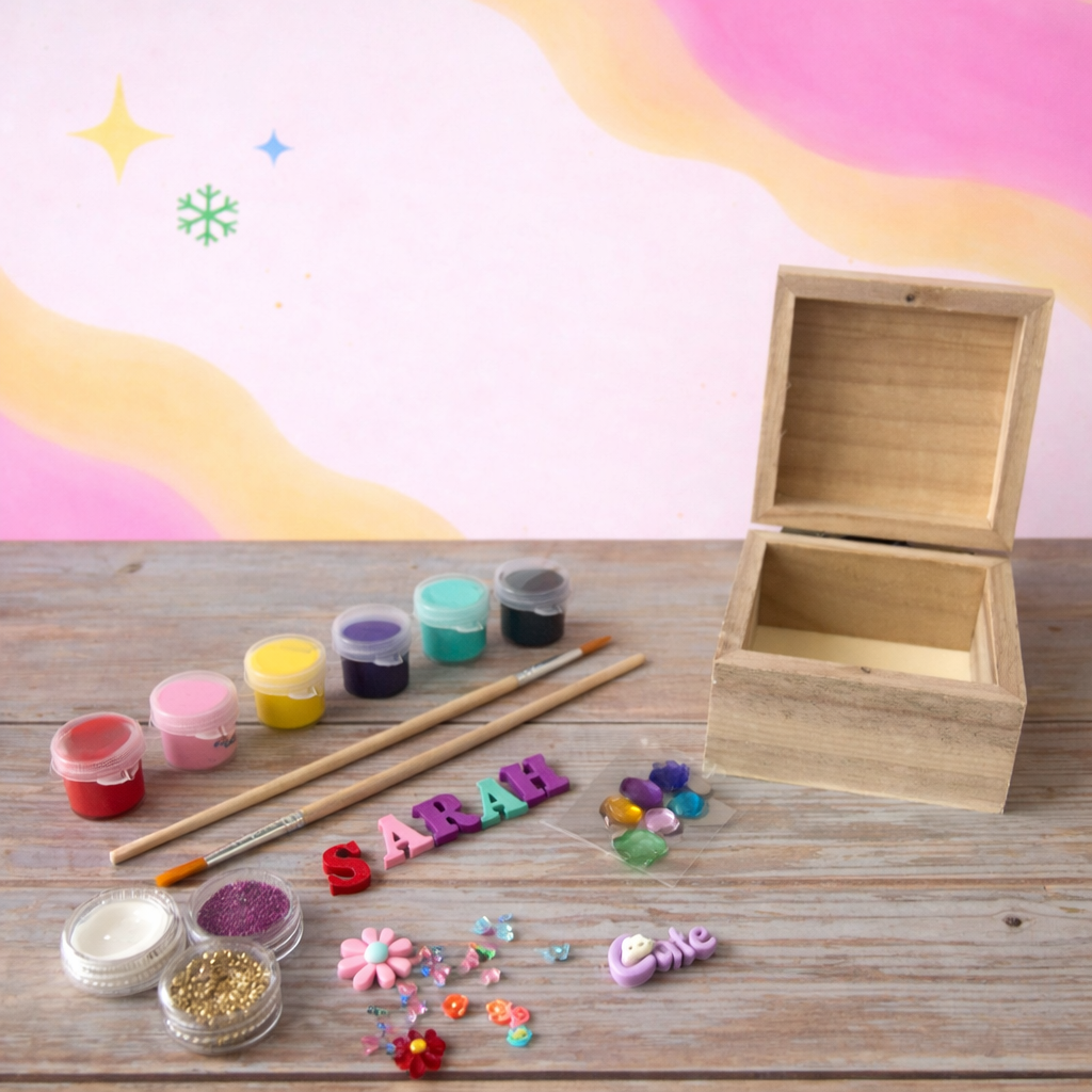 DIY Wooden Treasure Box Craft Kit for Kids
